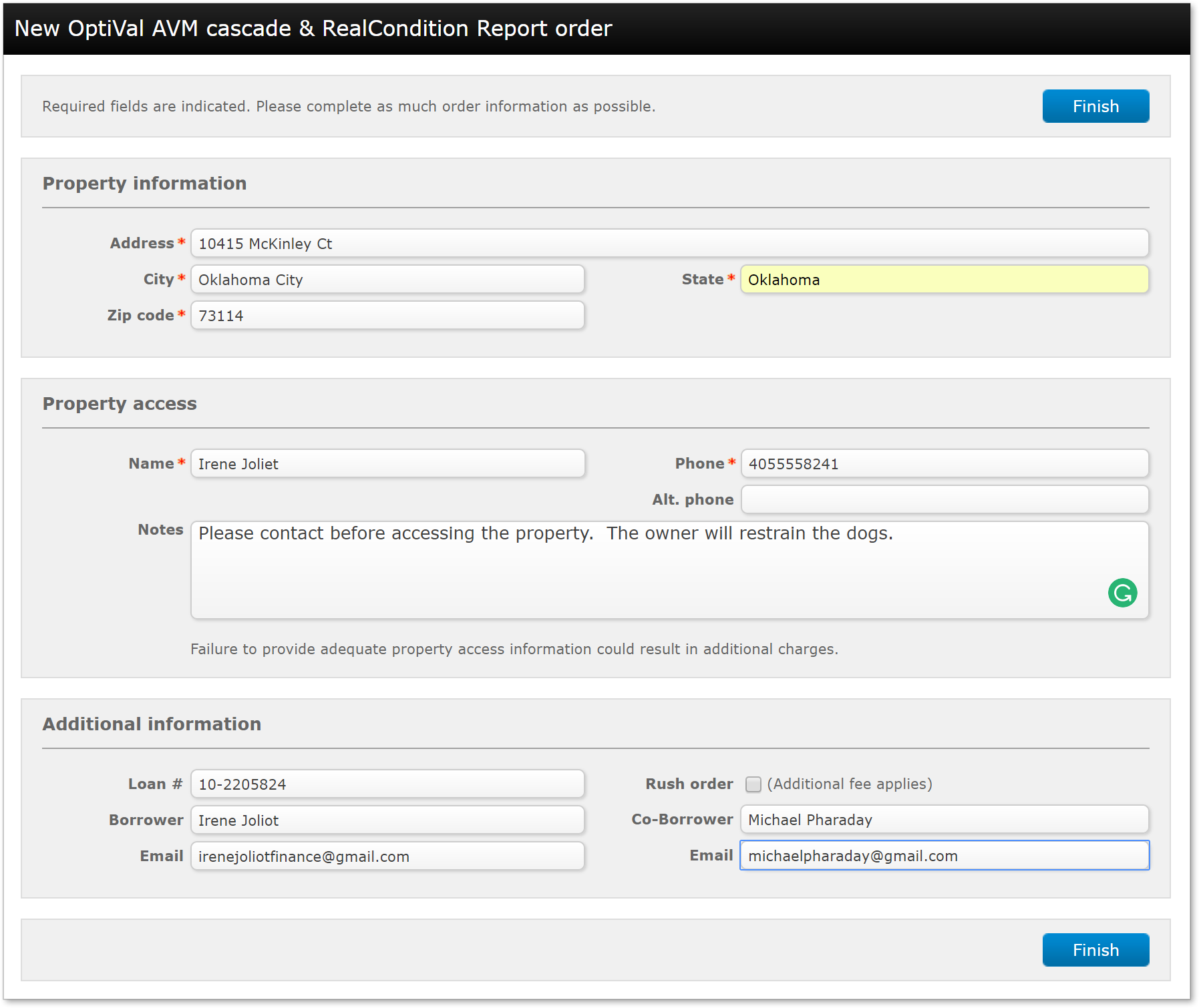 Order Optival AVM & RealCondition Report