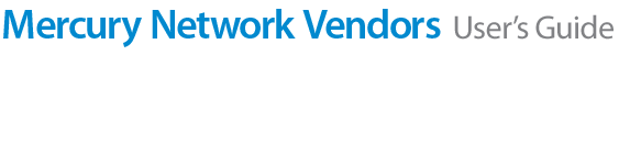 Mercury Network Vendors User's Guide